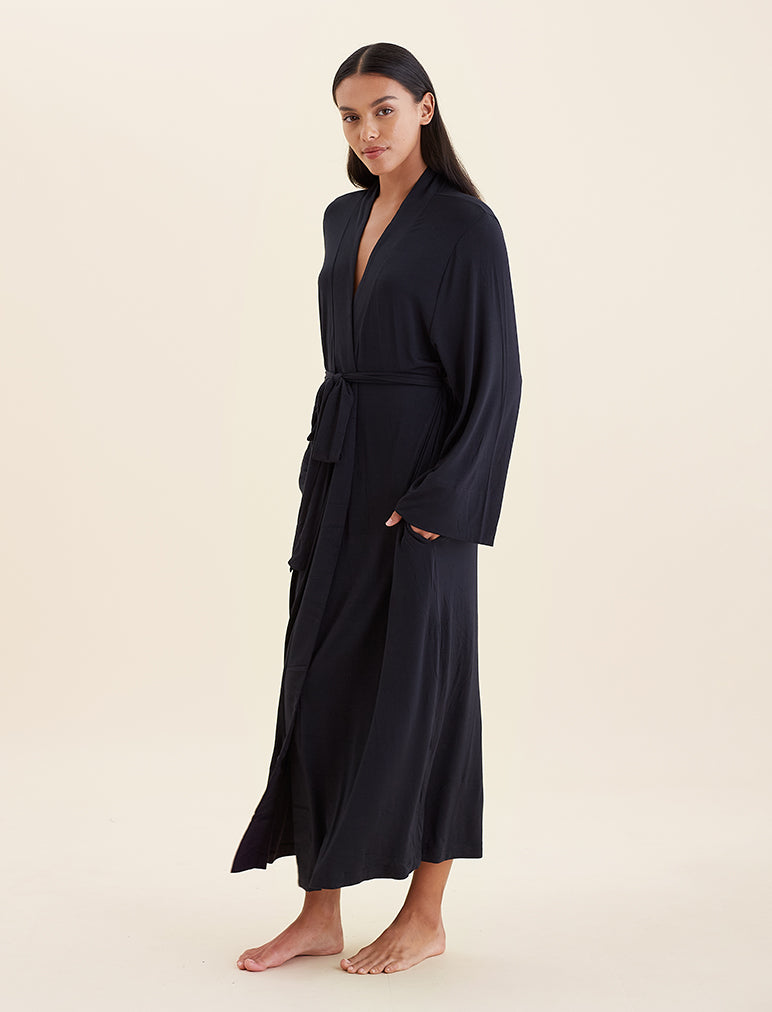 Papinelle | Modal Soft Maxi Robe in Black – Papinelle Sleepwear AU