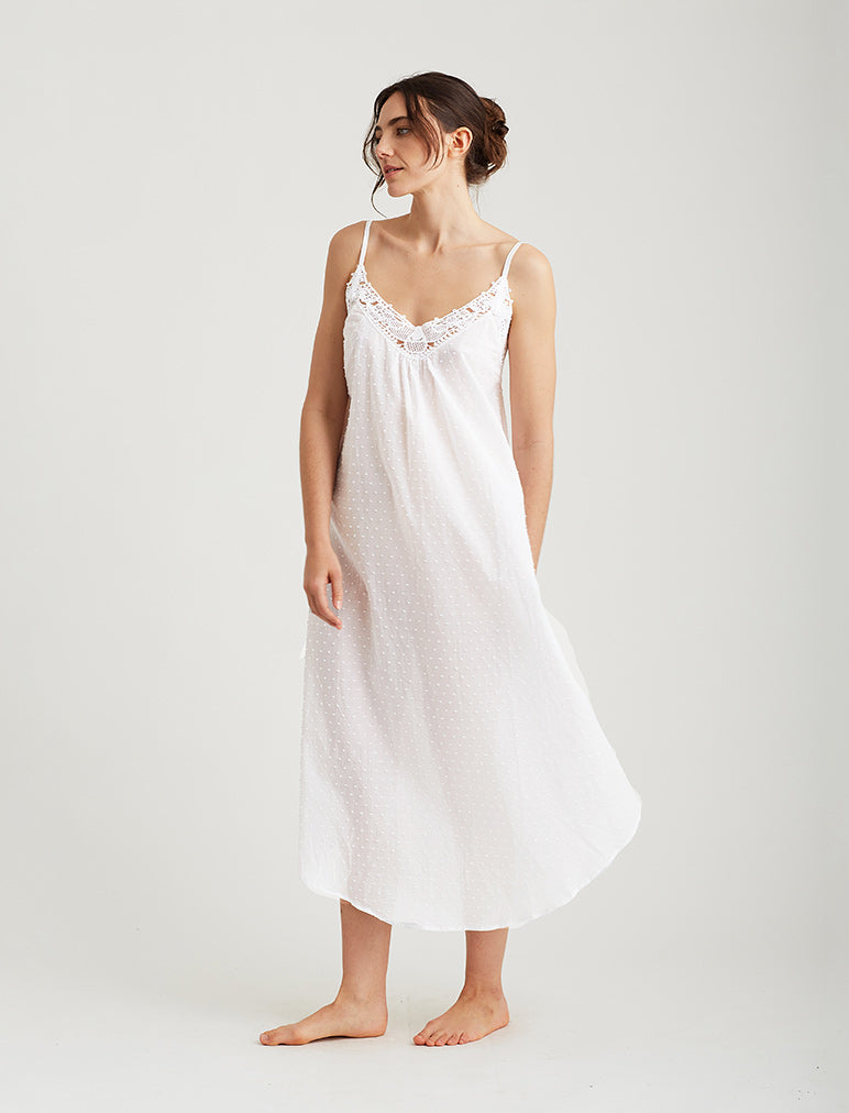 Swiss Dot Lace Front Maxi Nightie – Papinelle Sleepwear AU