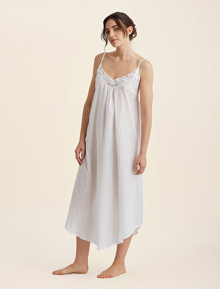 Swiss Dot Lace Front Maxi Nightie – Papinelle Sleepwear AU