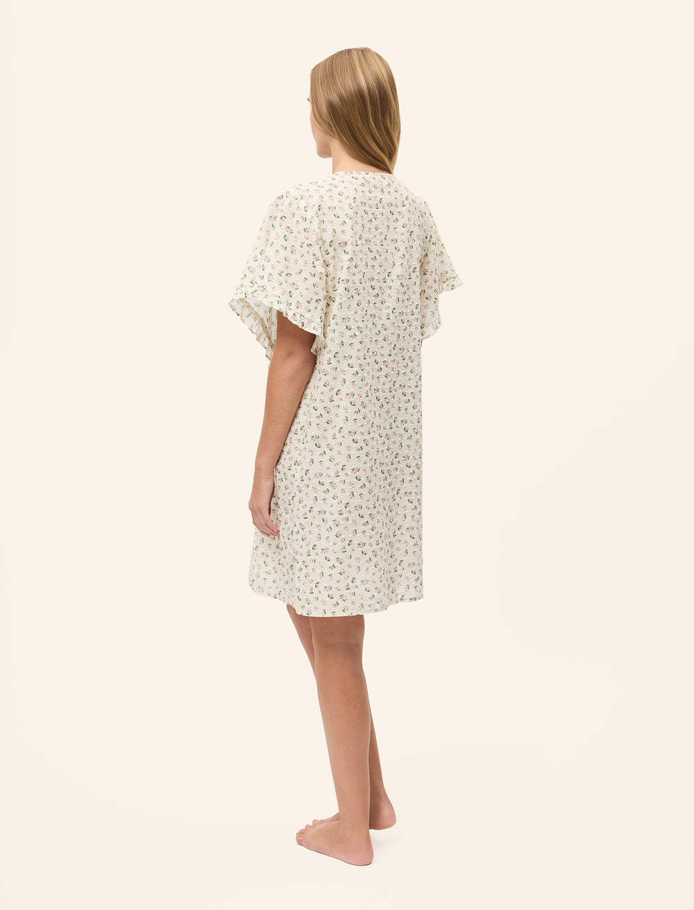 Swiss Dot Short Sleeve Frill Midi Nightie