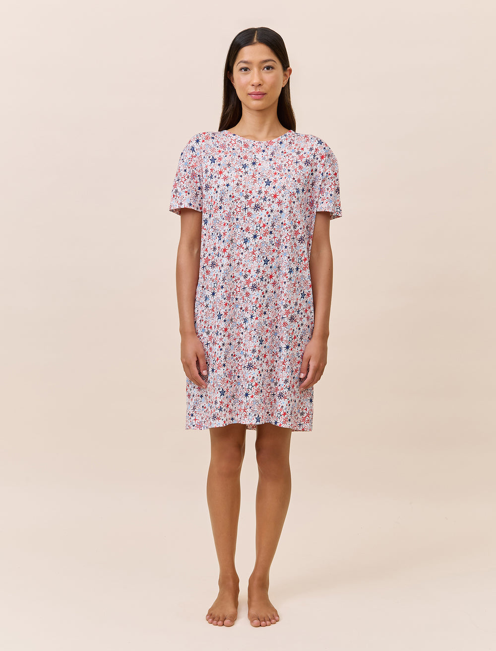Christmas Stars Organic Cotton Knit Midi Nightie
