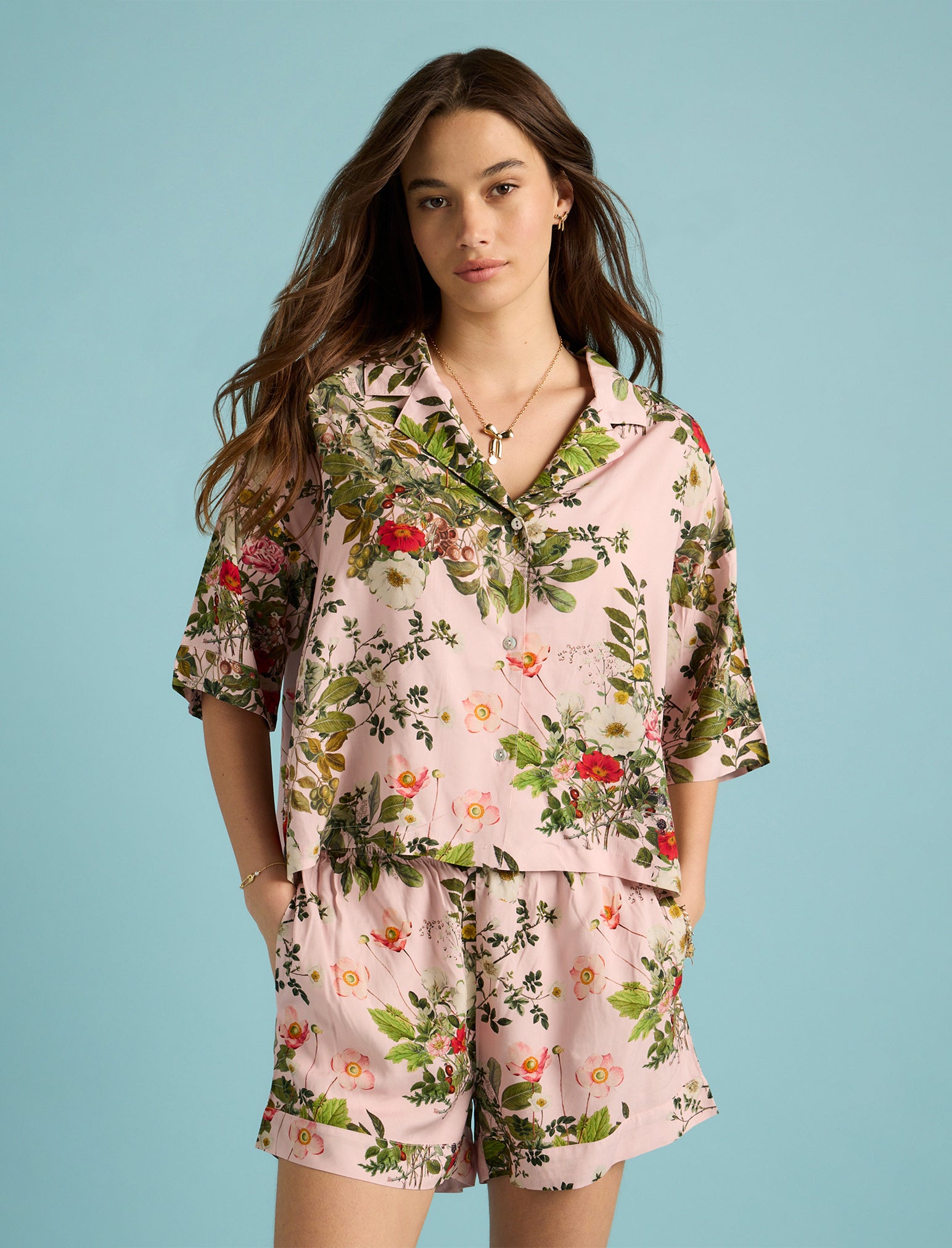 Karen Walker Love Letter Crop Boxer PJ Set